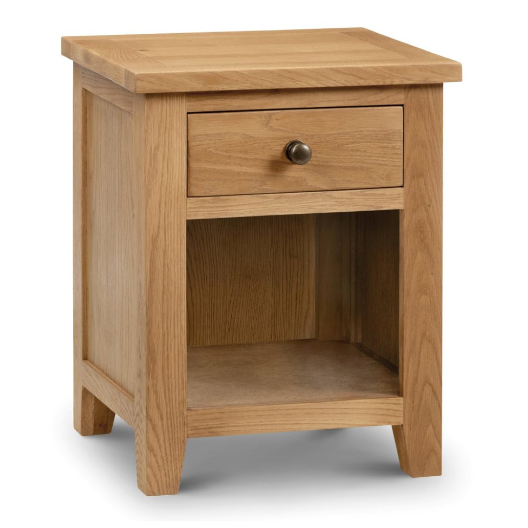 Julian Bowen Marlborough 1 Drawer Bedside Locker Oak — The Bed Shop ...